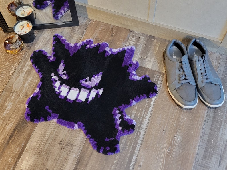 Gengar Sprite Yellow Version Art Tufted Rug Wall Decor - Etsy