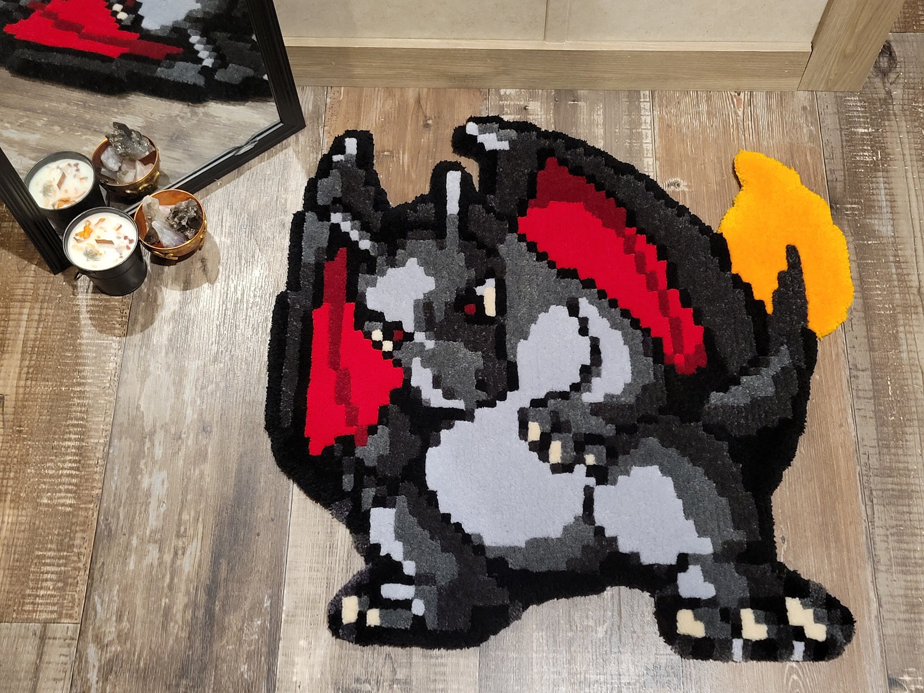 Shiny Charizard Sprite Red & Blue Version Art Tufted Rug Wall Decor ...