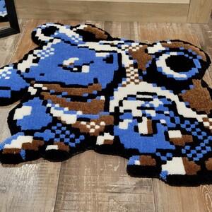 Blastoise Sprite Gold Version Art Tufted Rug Wall Decor Fluffy and Soft ...