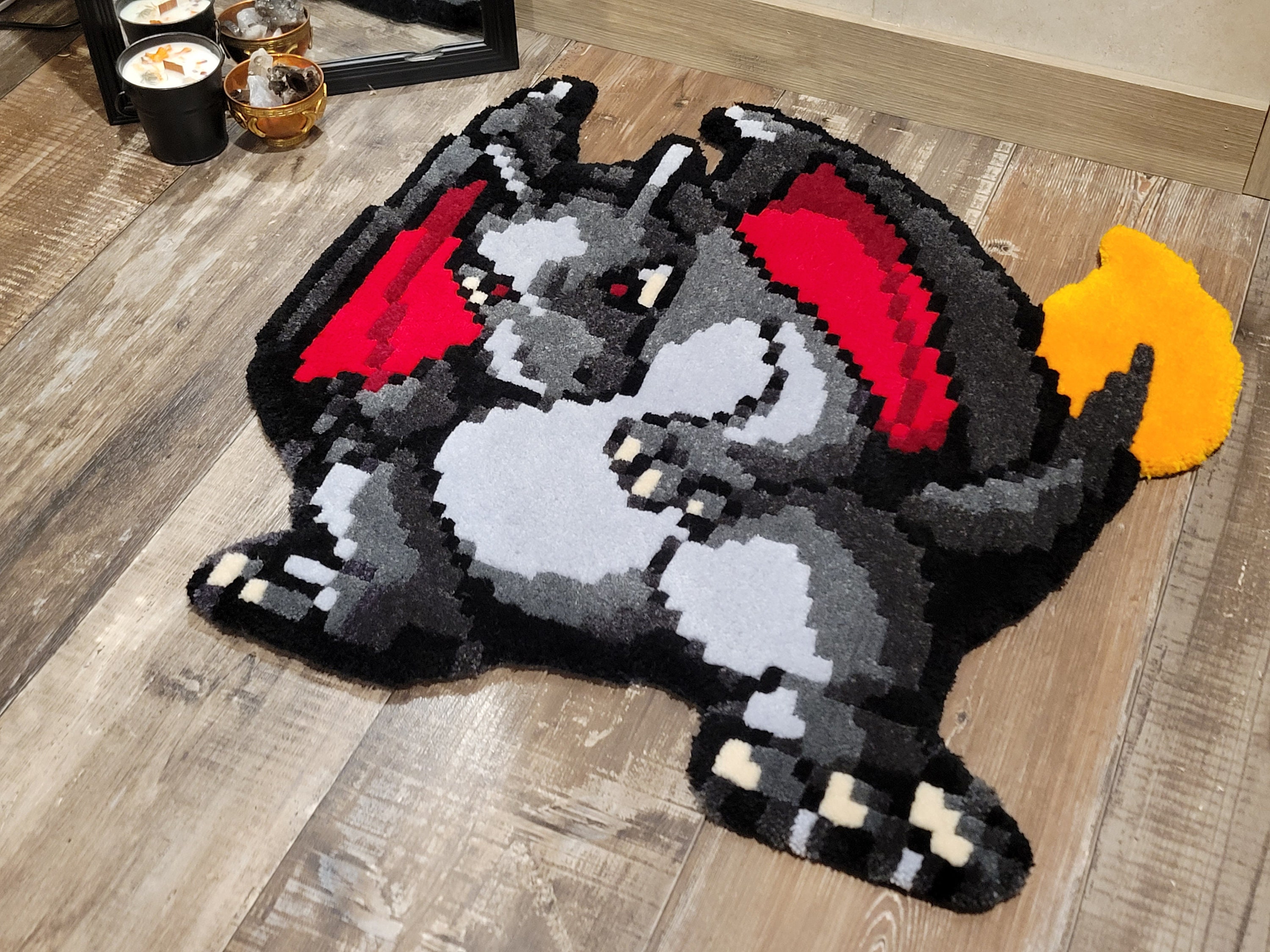 Shiny Charizard Sprite Red & Blue Version Art Tufted Rug Wall Decor ...