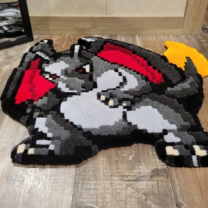 Shiny Charizard Sprite Red & Blue Version Art Tufted Rug Wall Decor ...