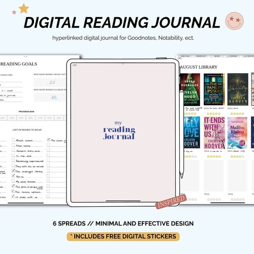 Digital Reading Journal for Goodnotes Book Review Journal - Etsy