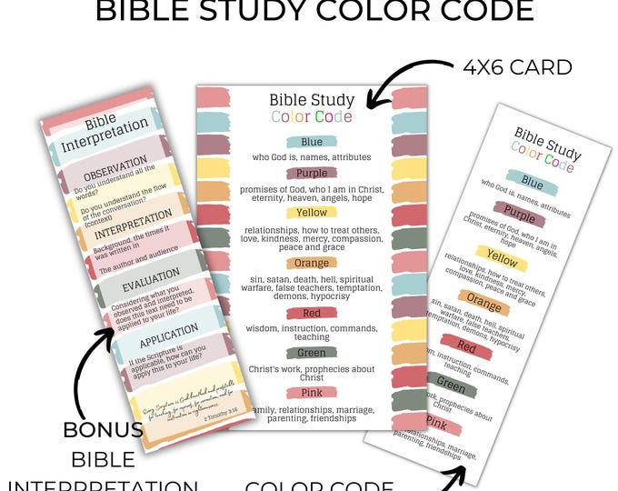 Printable Bible Study Color Code Bible Study Color Code Bookmark ...