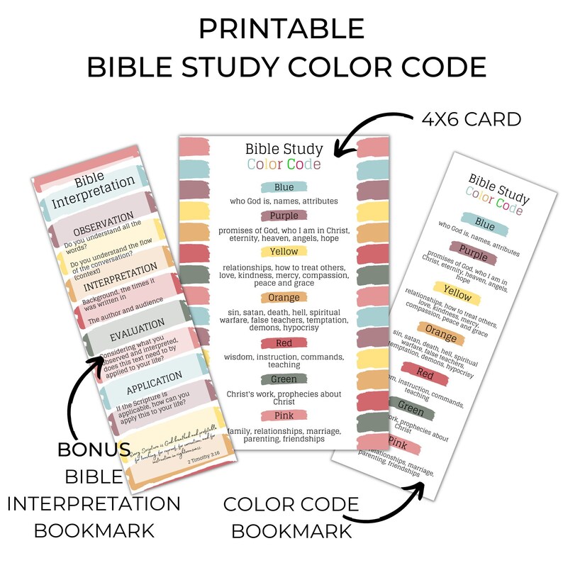 Printable Bible Study Color Code Bible Study Color Code Bookmark Bible