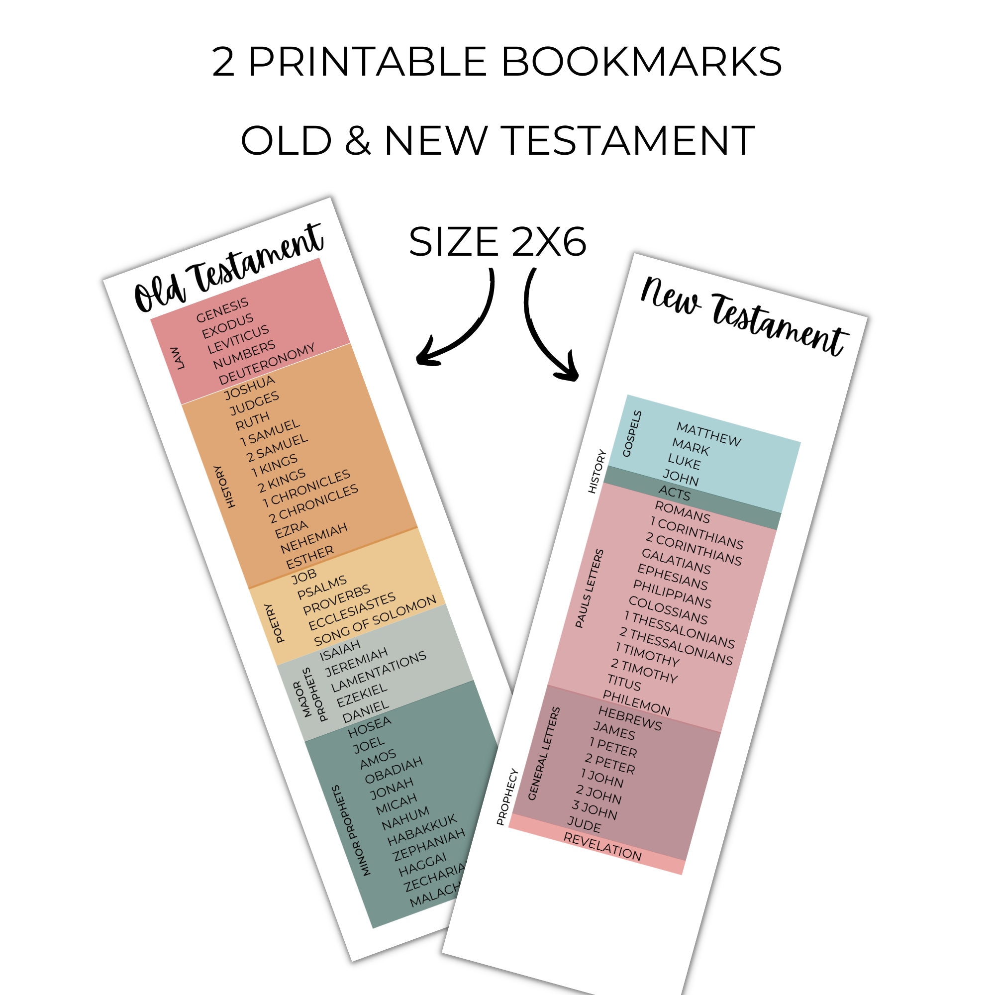 Printable Books of the Bible Bookmarks, Christian Bookmark, Old ...