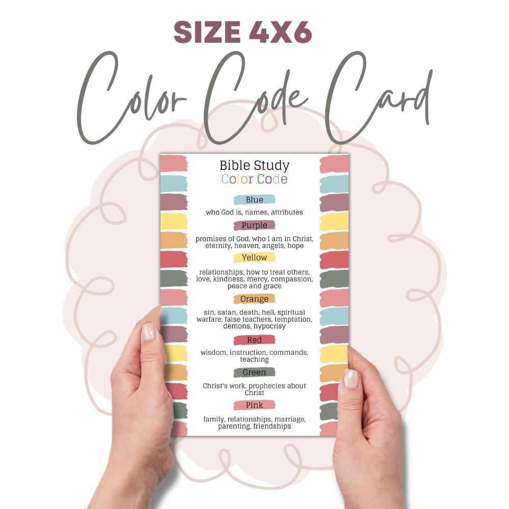 Printable Bible Study Color Code Bible Study Color Code Bookmark ...