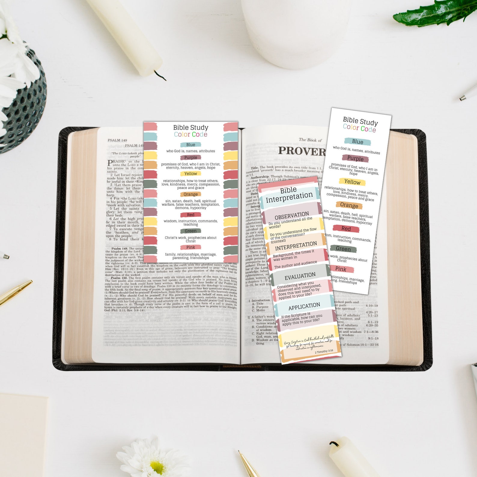 Printable Bible Study Color Code Bible Study Color Code Bookmark Bible ...