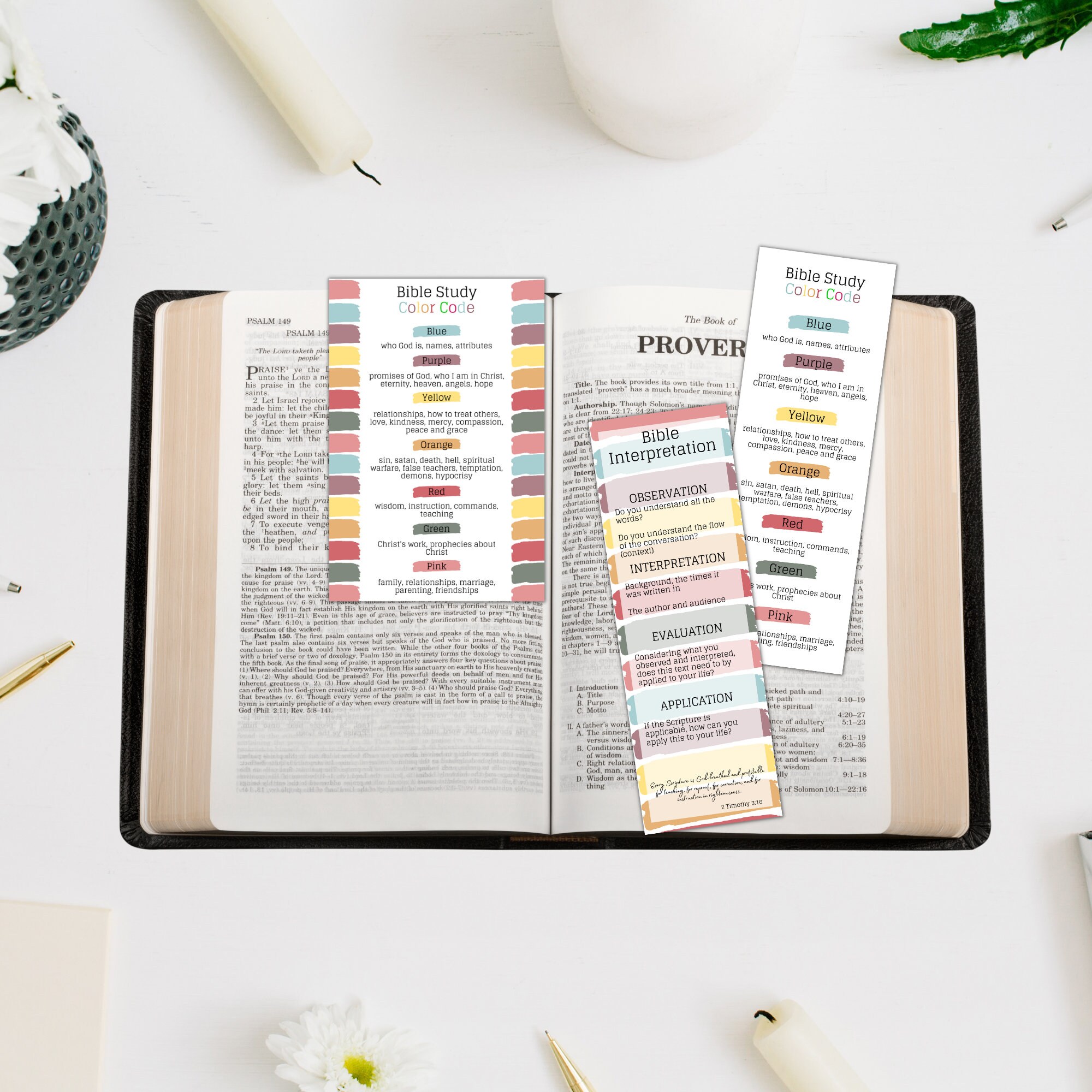 Printable Bible Study Color Code Bible Study Color Code Bookmark Bible ...