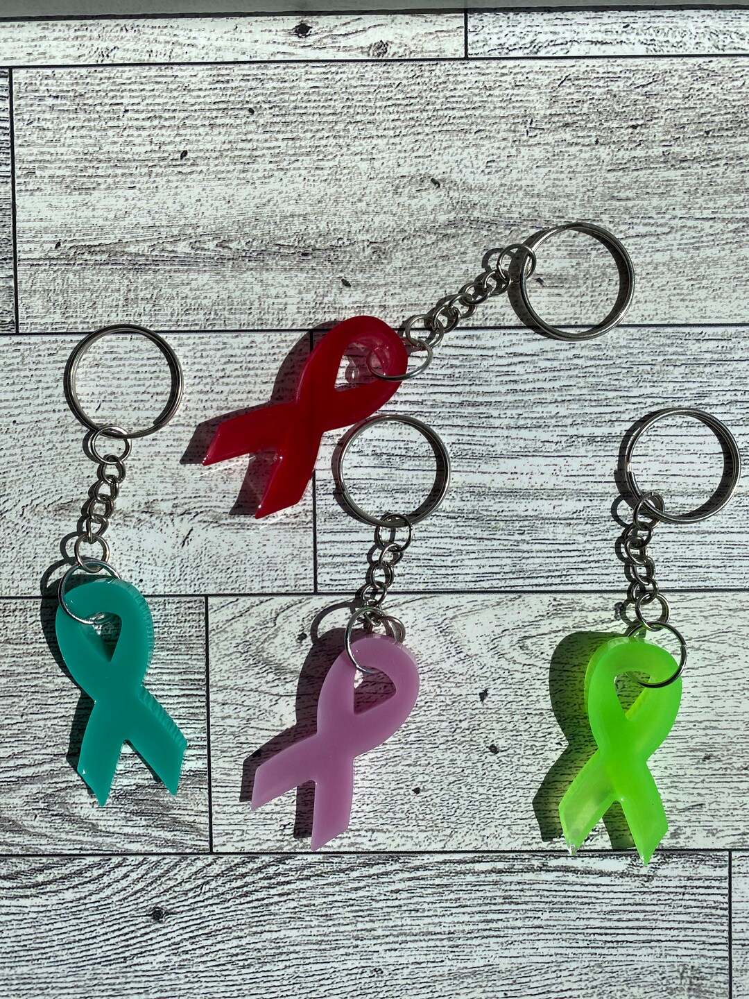 Solid Color Resin Awareness Ribbon Keychains - Etsy