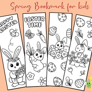 Printable Coloring Bookmarks for Kids, Easter Coloring, Bunny Coloring ...