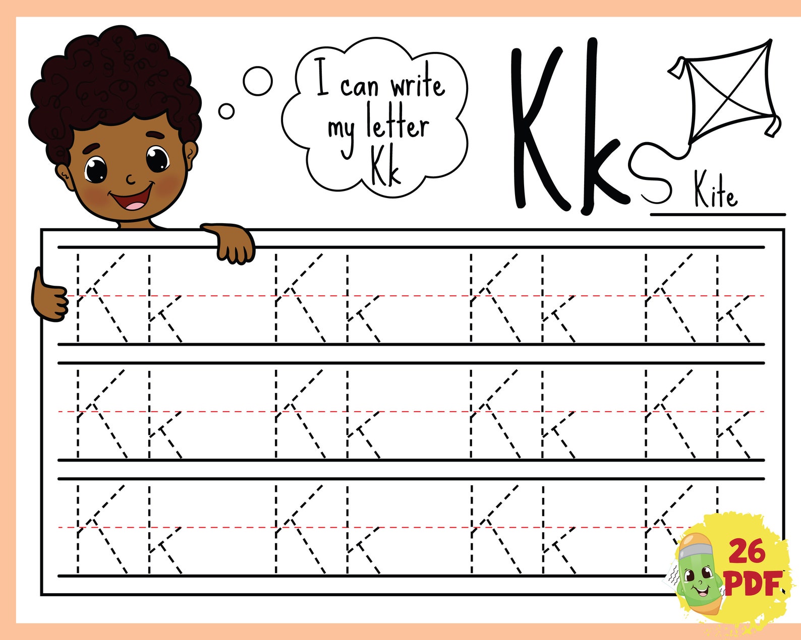 Alphabet Letter Tracing Worksheets, 26 Printable Alphabets, ABC Letters ...