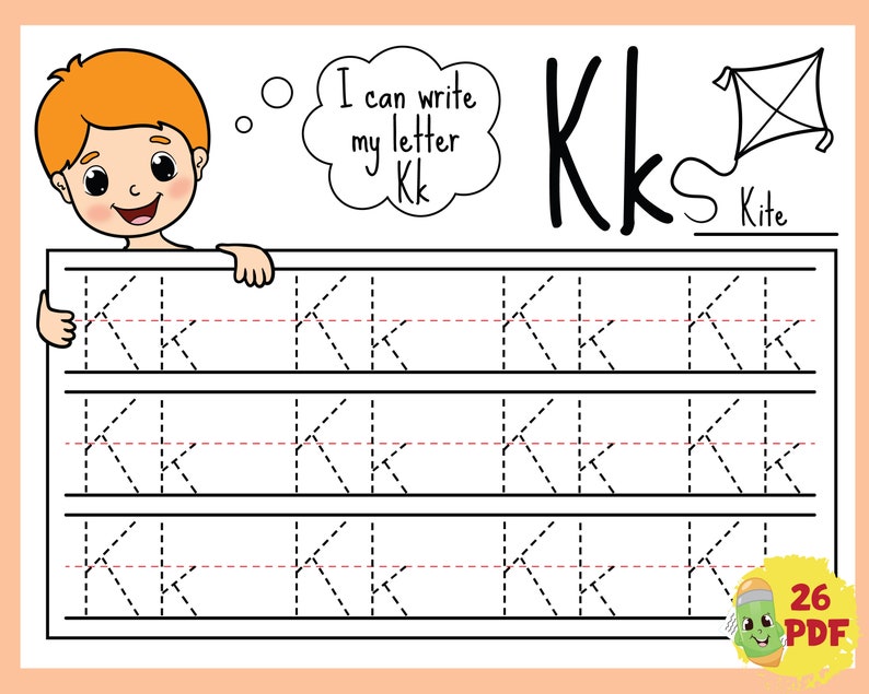 Alphabet Letter Tracing Worksheets, 26 Printable Alphabets, ABC Letters ...