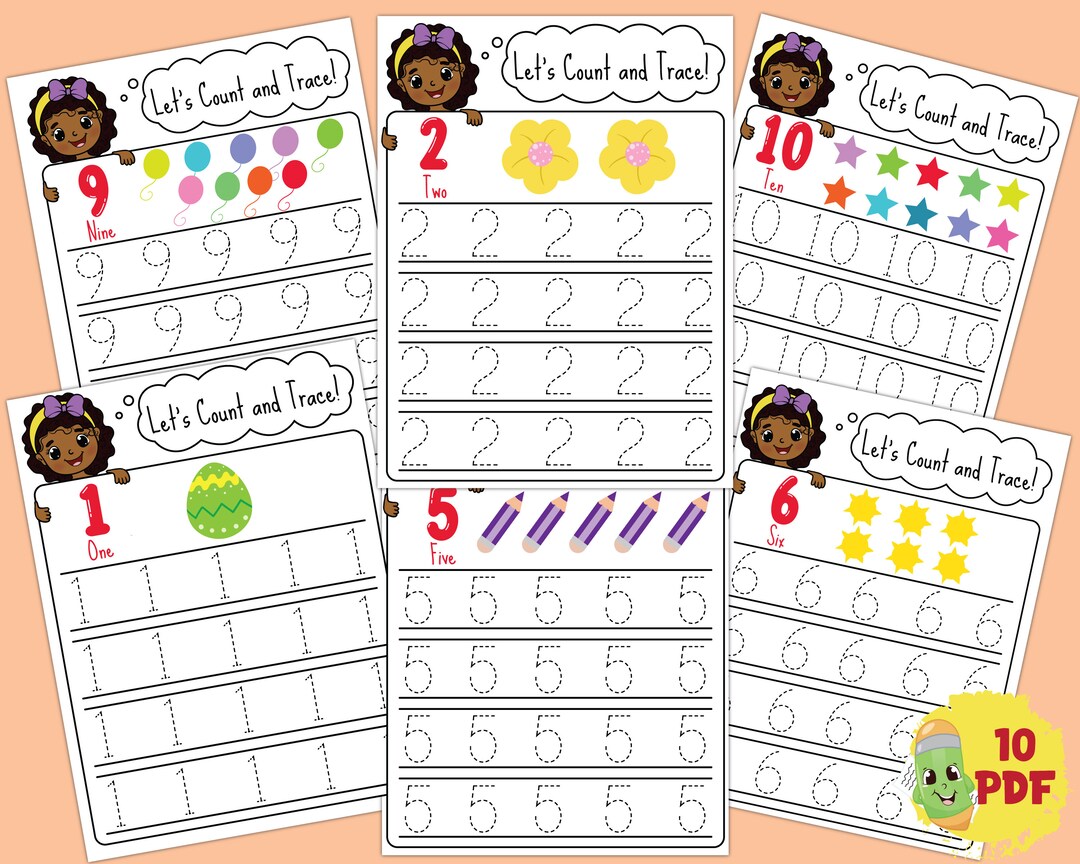 Numbers Tracing, 1-10 Number Tracing Worksheet, Homeschool Worksheets ...