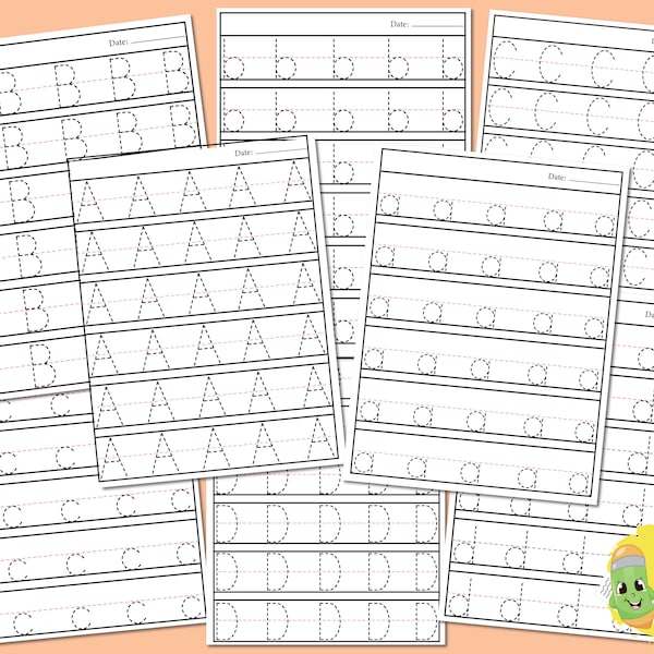 Printable Alphabet Letter Tracing Worksheets Upper and Lower Case ...