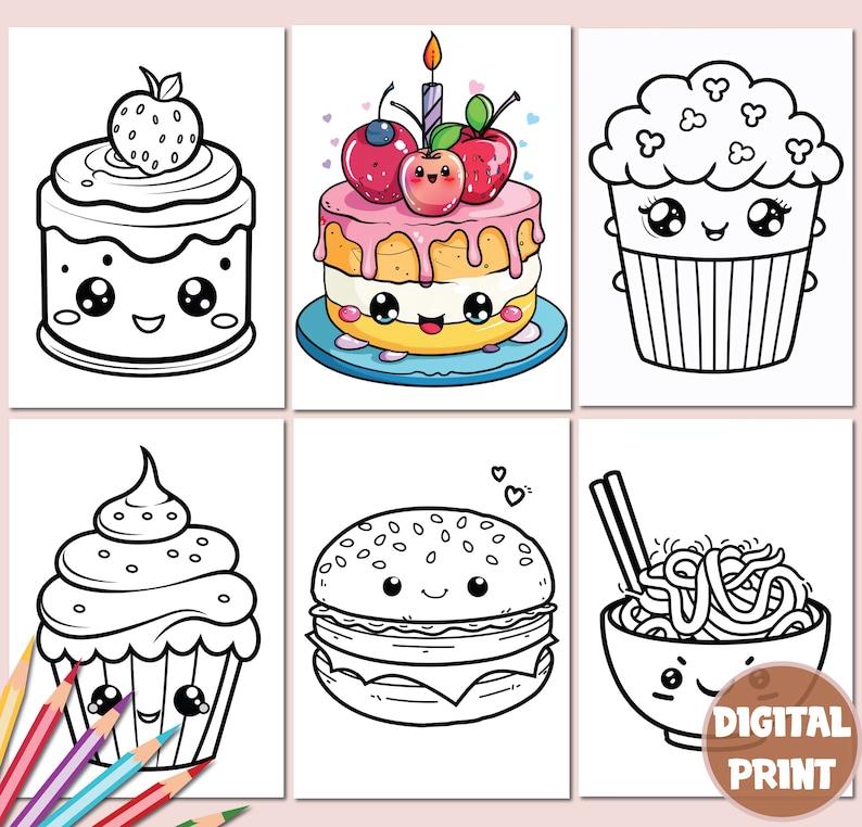 Printable Cute Kawaii Sweet Coloring Pages for Kids and Adults ...
