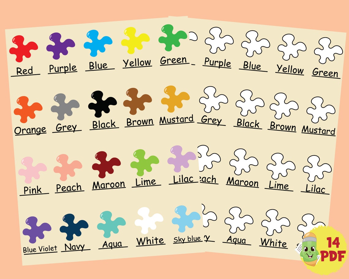 Color Activity Worksheets, Printable Coloring Pages, Busy Book for ...