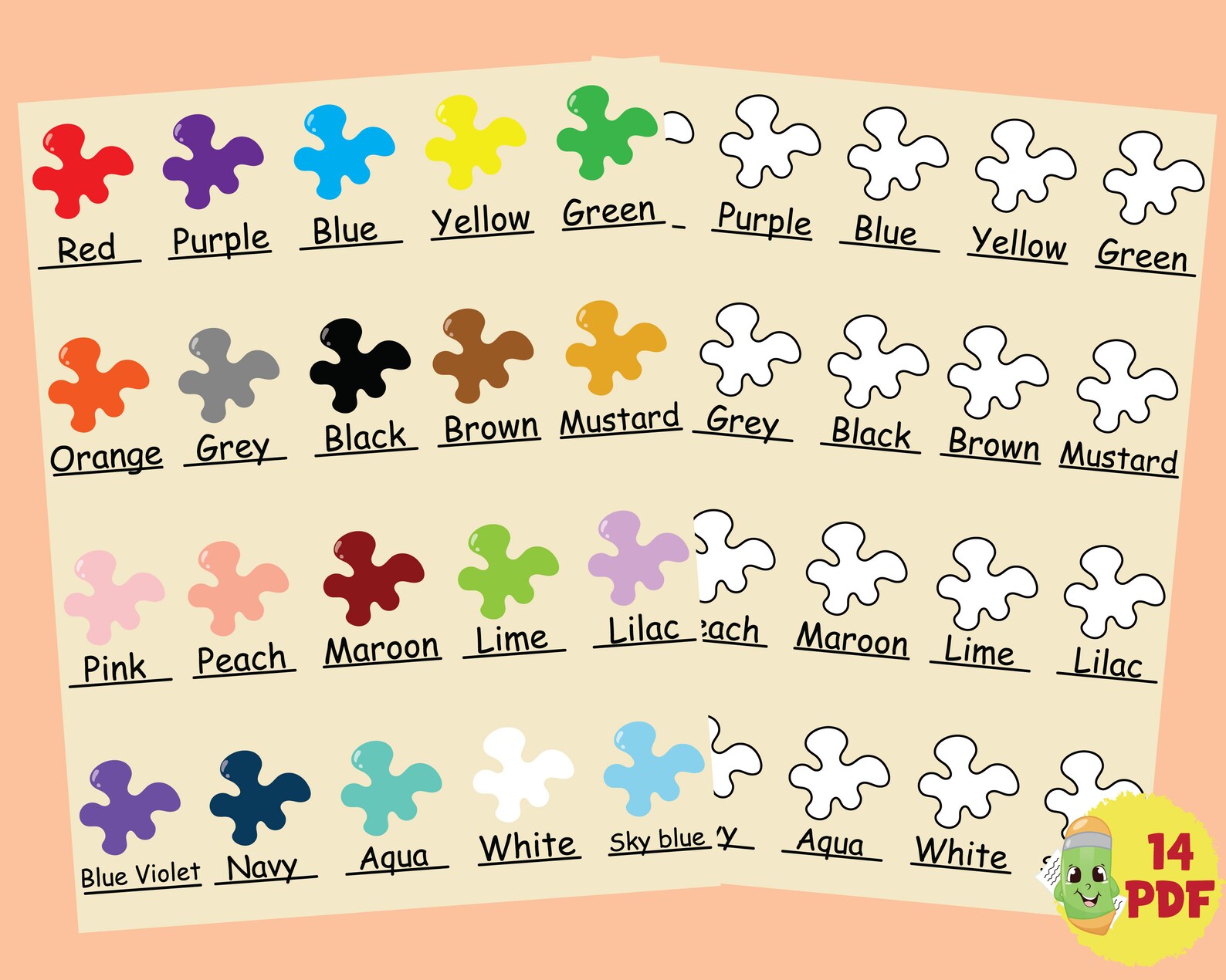 Color Activity Worksheets, Printable Coloring Pages, Busy Book for ...