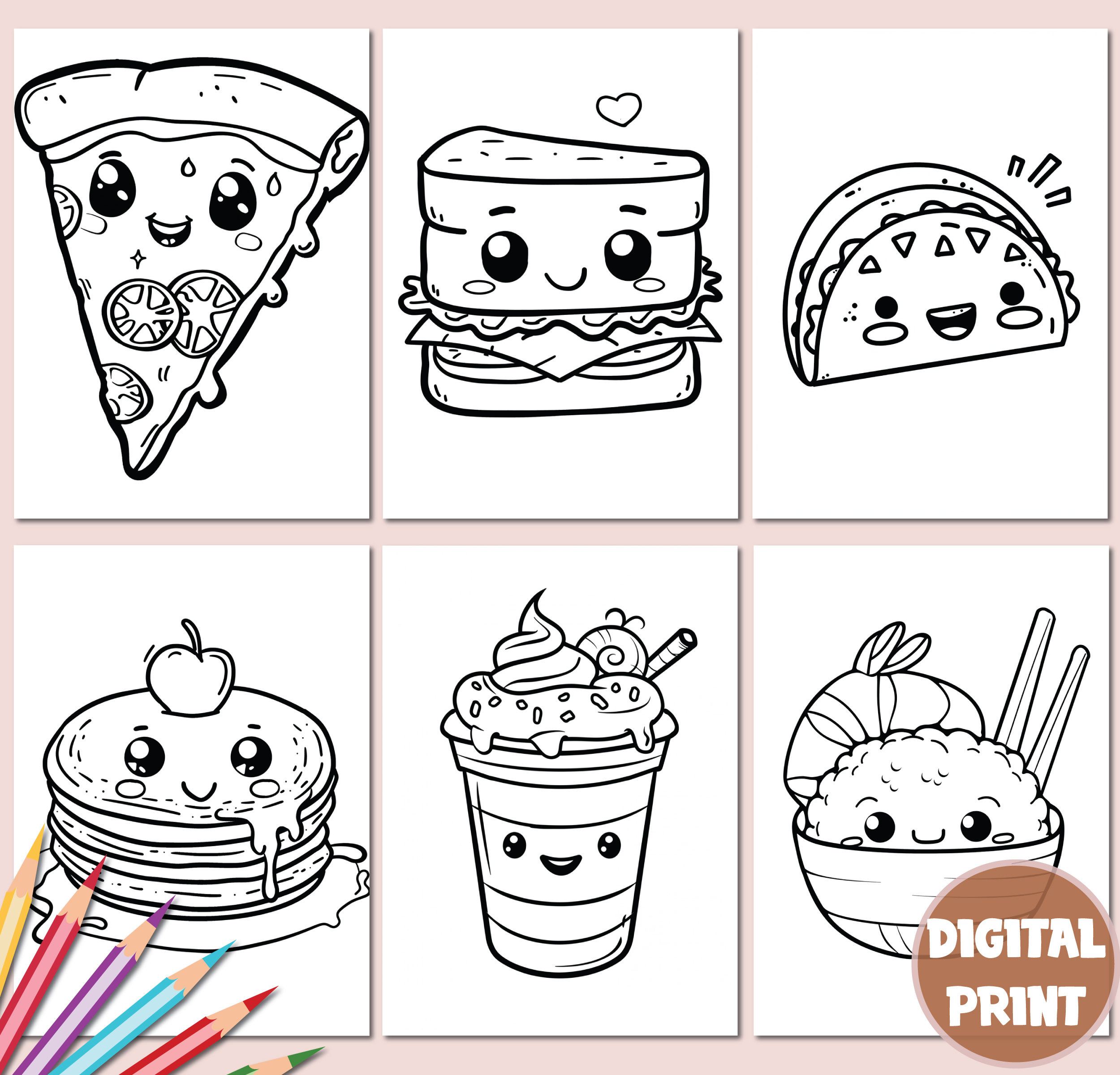 Printable Cute Kawaii Sweet Coloring Pages for Kids and Adults ...