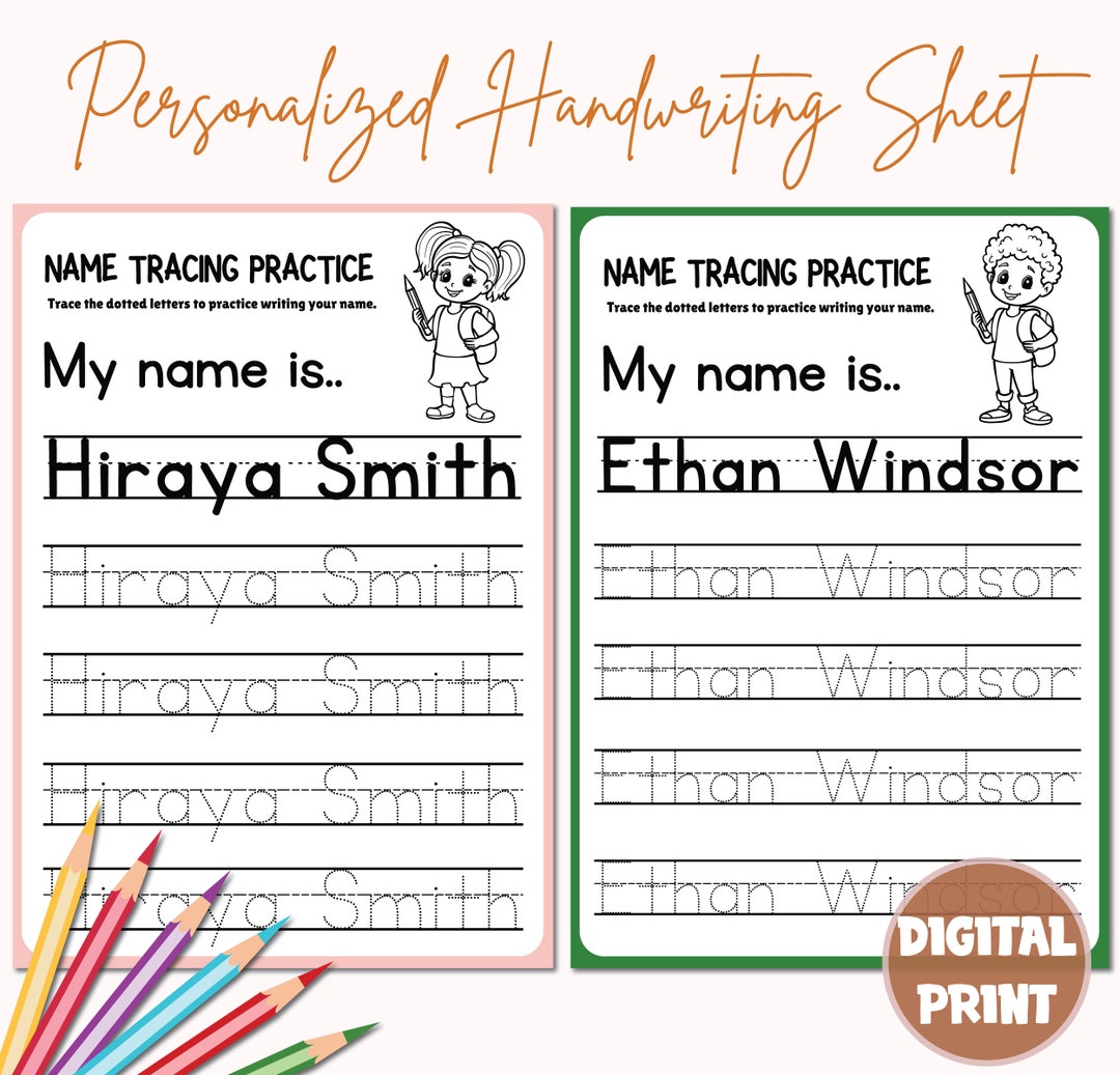 Personalized Name Letter Tracing Worksheets PDF, Toddler Activity ...