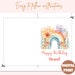 Printable Pastel Rainbow Birthday Card, Happy Birthday Greeting Card ...