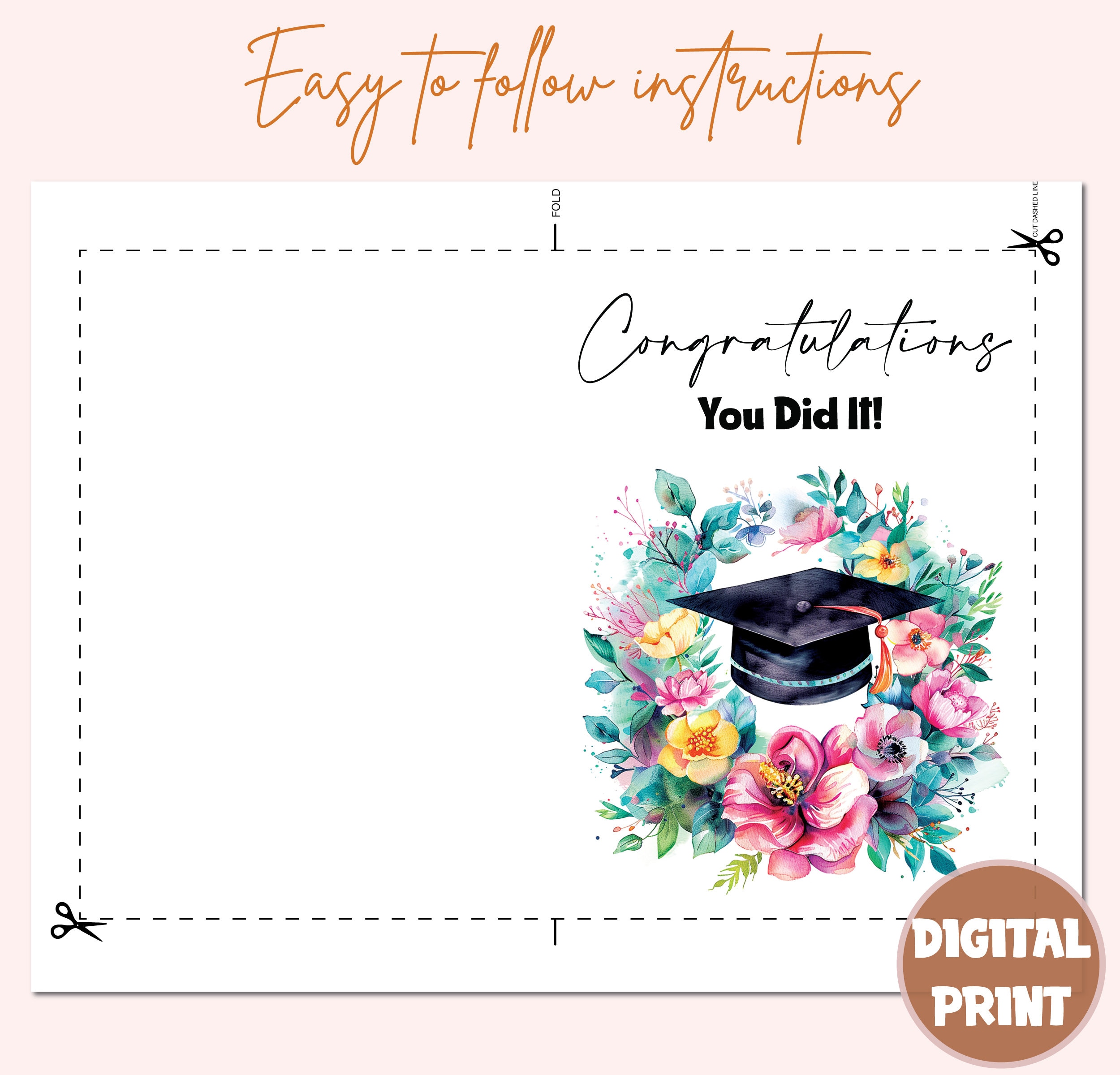 Printable Graduation Greeting Card, Greeting Card, Card ...