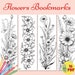 Printable Flowers Bookmarks for Kids and Adults, Digital Download ...