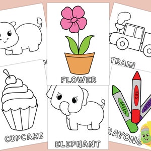 Big Picture Coloring Book for Kids, Simple Coloring Pages, Printable ...