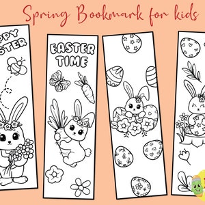 Printable Coloring Bookmarks for Kids, Easter Coloring, Bunny Coloring ...