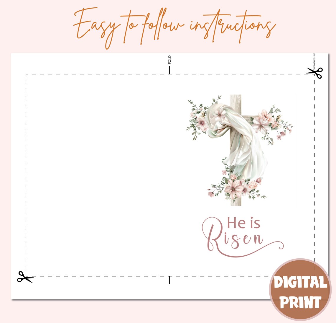Printable Christian Easter Greeting Card, Good Friday Cross Card ...