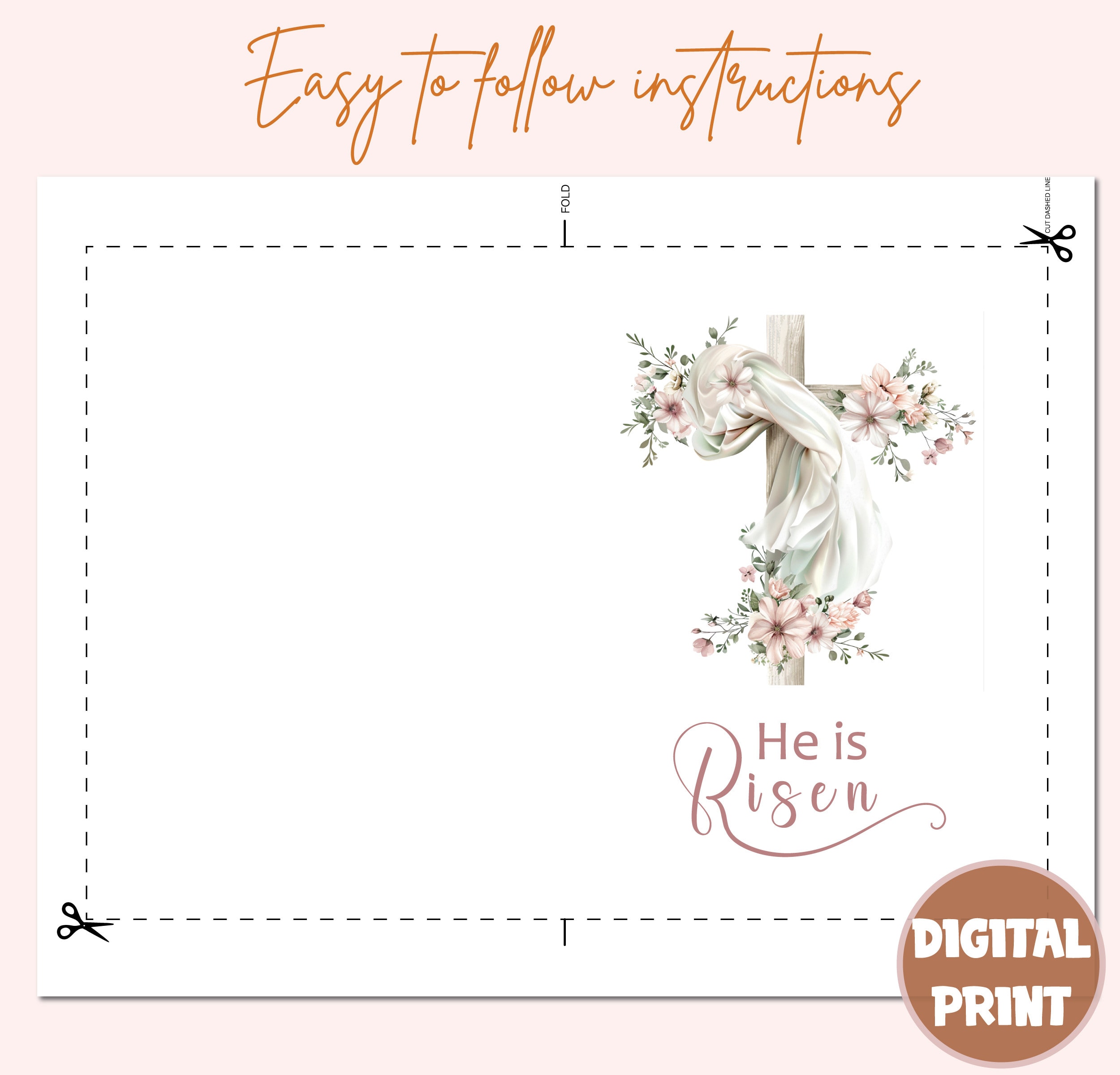 Printable Christian Easter Greeting Card, Good Friday Cross Card ...