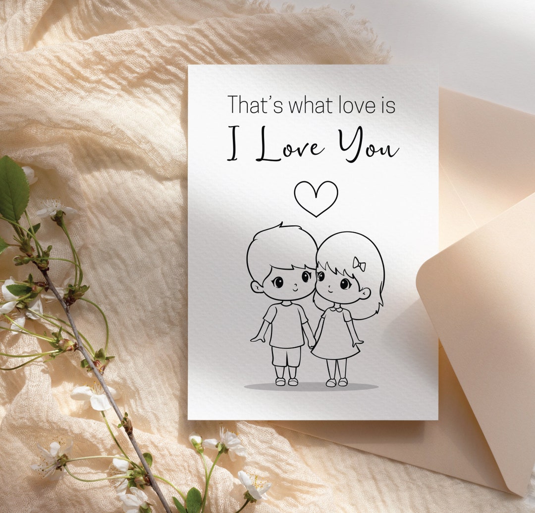 Printable Cute Love Greeting Card, Printable I Love You Card ...