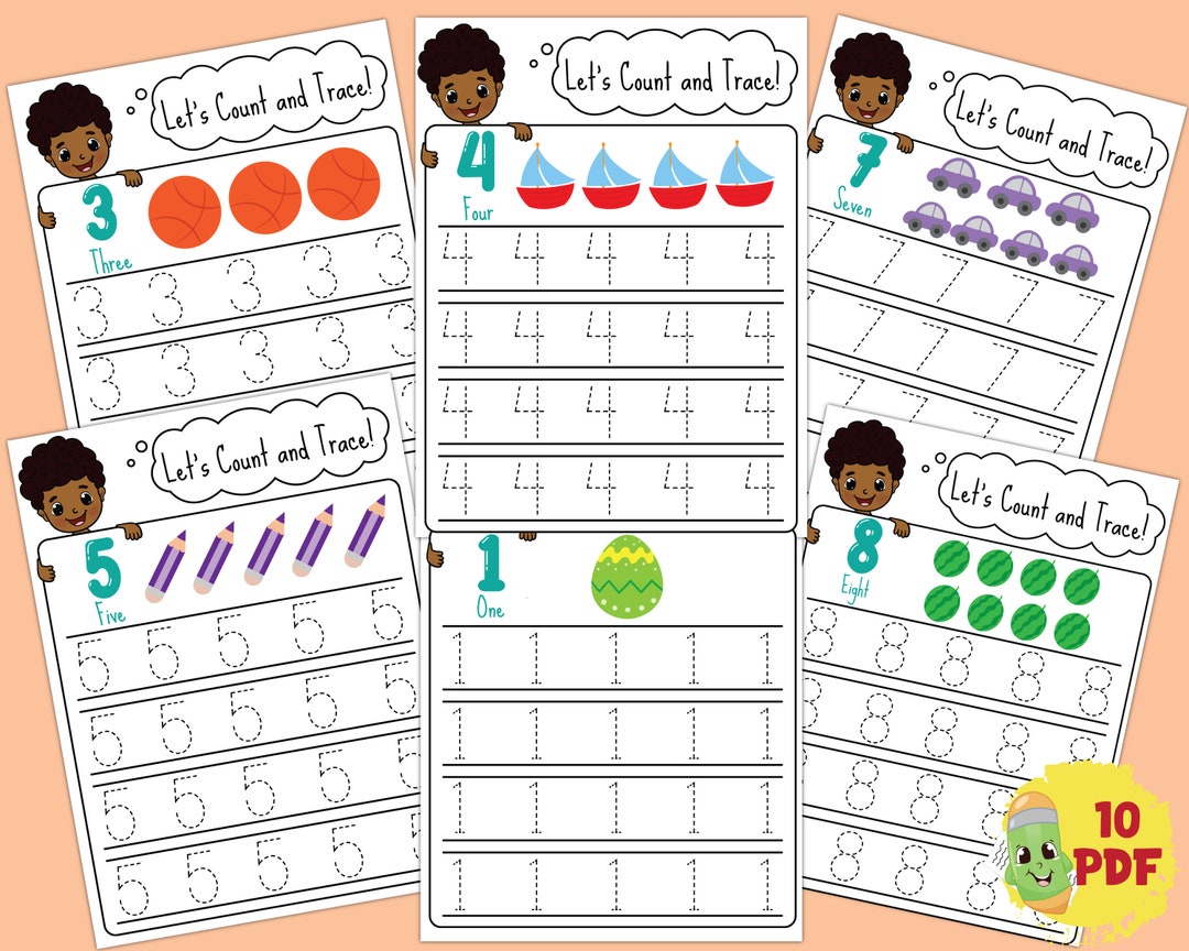 Numbers Tracing, 1-10 Number Tracing Worksheet, Homeschool Worksheets ...