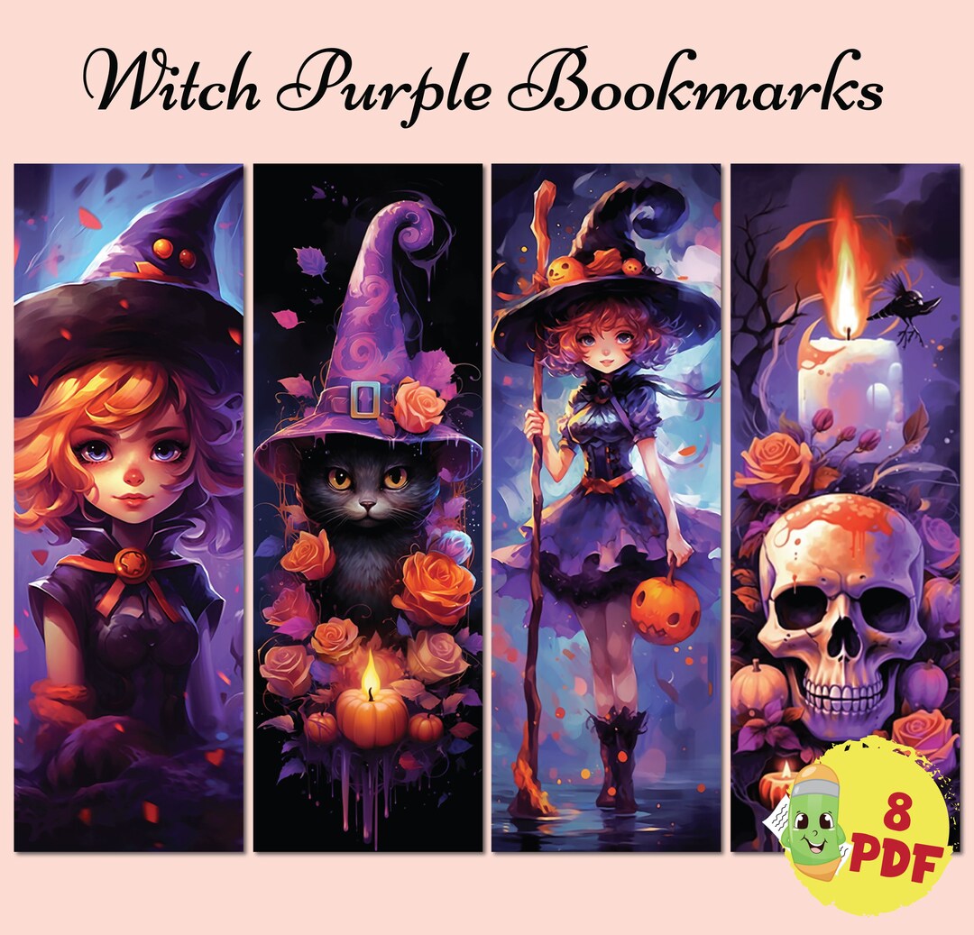 Printable Cute Halloween Bookmarks for Kids and Adults, Black and ...