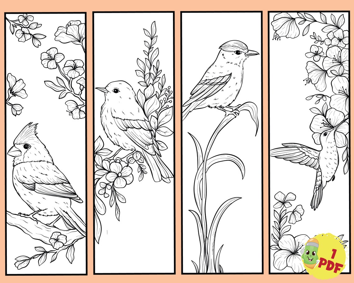 Printable American Bird Coloring Bookmark for Kids and Adults PDF ...