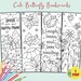 Printable Cute Butterfly and Bee Coloring Bookmarks for Kids, Insects ...