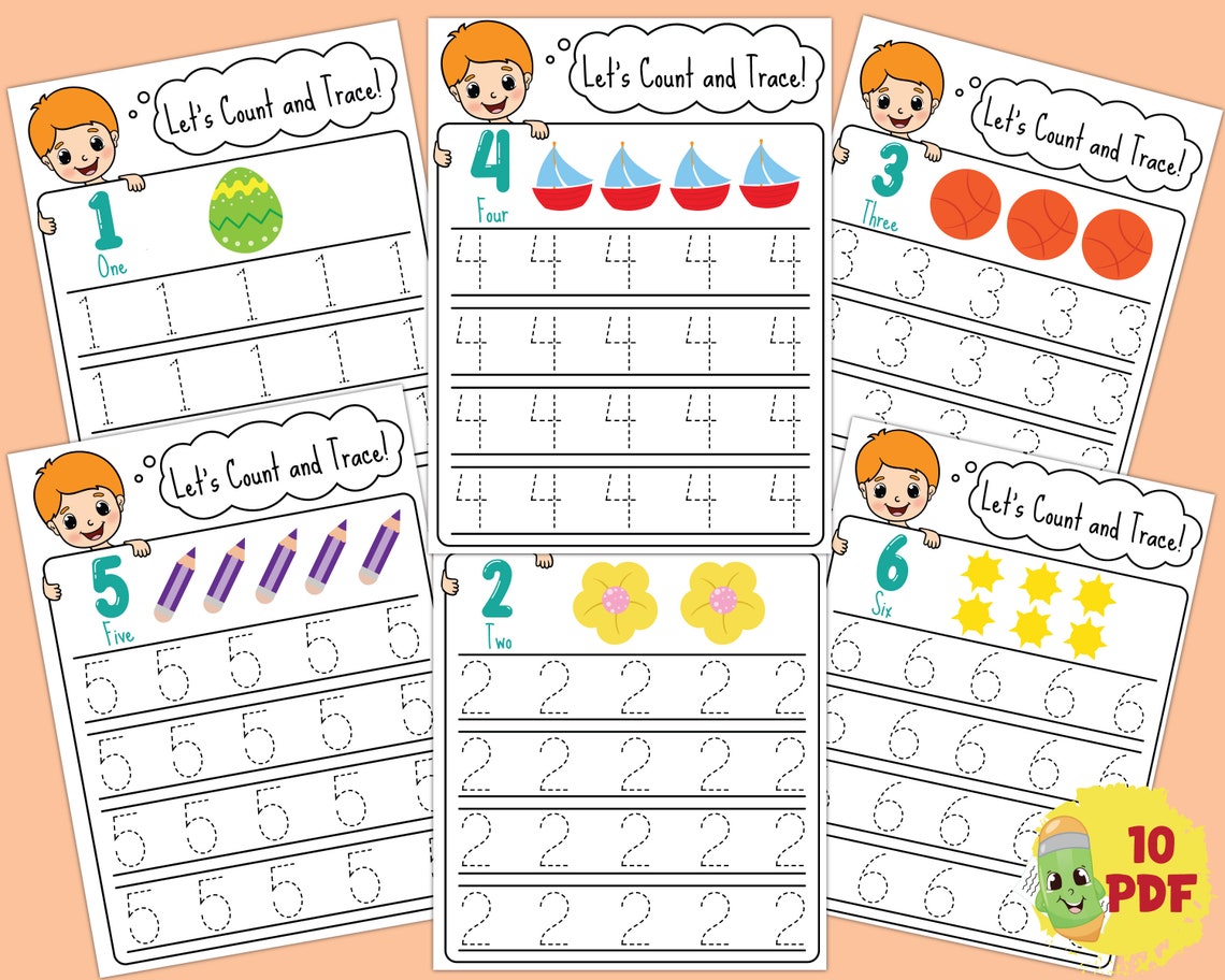 Numbers Tracing, 1-10 Number Tracing Worksheet, Homeschool Worksheets ...