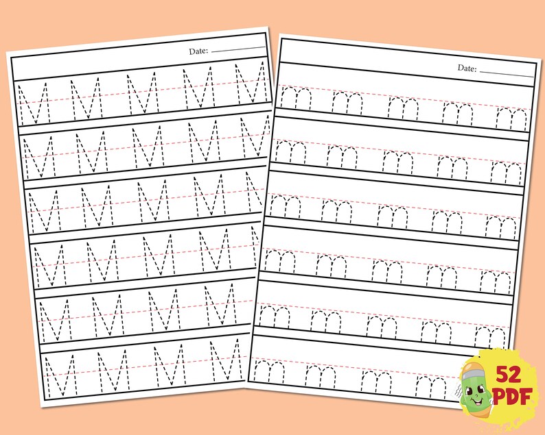 Alphabet Letter Tracing Worksheets, 26 Printable Alphabets, ABC Letters ...