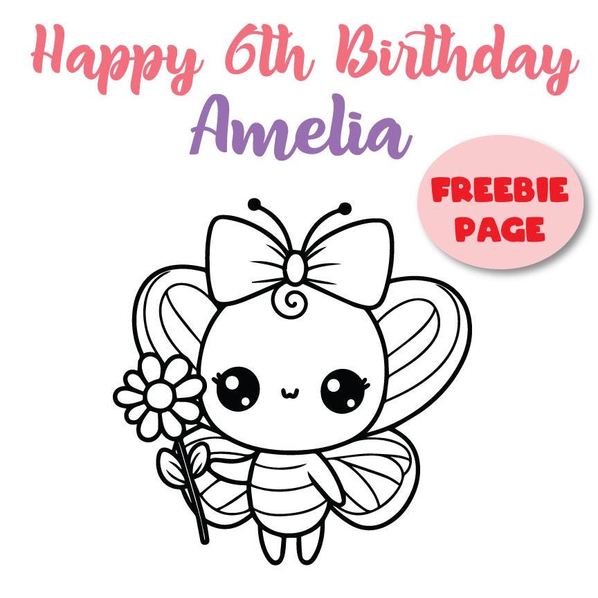 Personalized Bday Card, Printable Butterfly, Happy Birthday, Placemat ...
