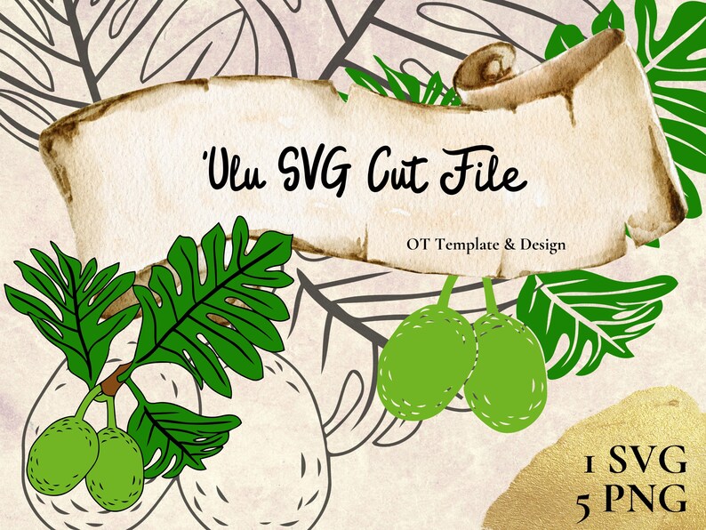 Ulu Breadfruit SVG Cut File PNG Files Digital Instant - Etsy