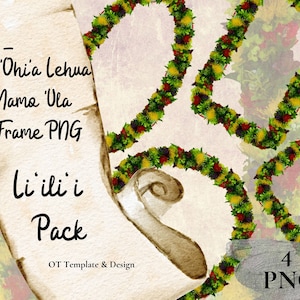Ohia Lehua Lei, Hawaiian Flower Border PNG Bundle, Tropical Clipart ...