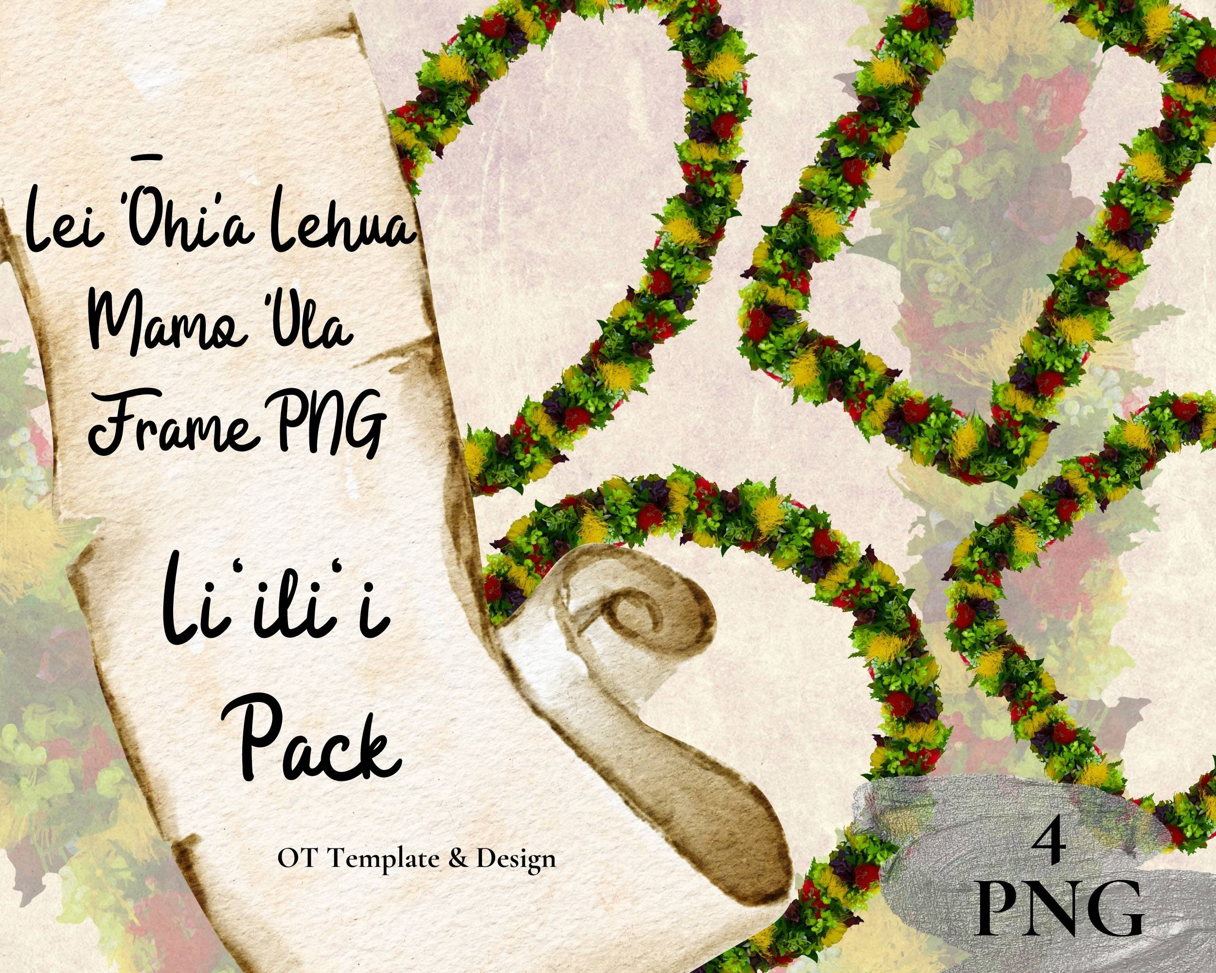 Ohia Lehua Lei, Hawaiian Flower Border PNG Bundle, Tropical Clipart ...