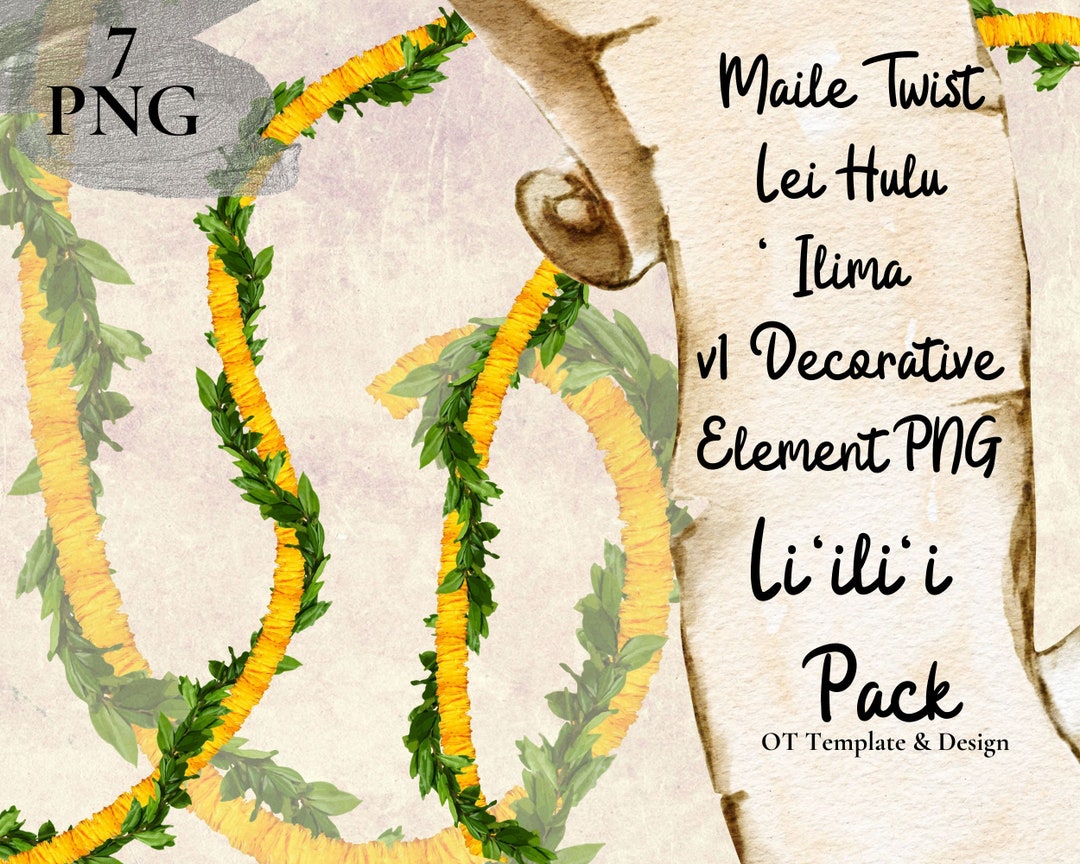 Maile Twist Lei Hulu Ilima, Hawaii Flower PNG Decorative Element ...