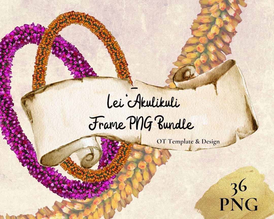 Akulikuli Lei, Hawaiian Flower Frame PNG Bundle, Digital Download - Etsy