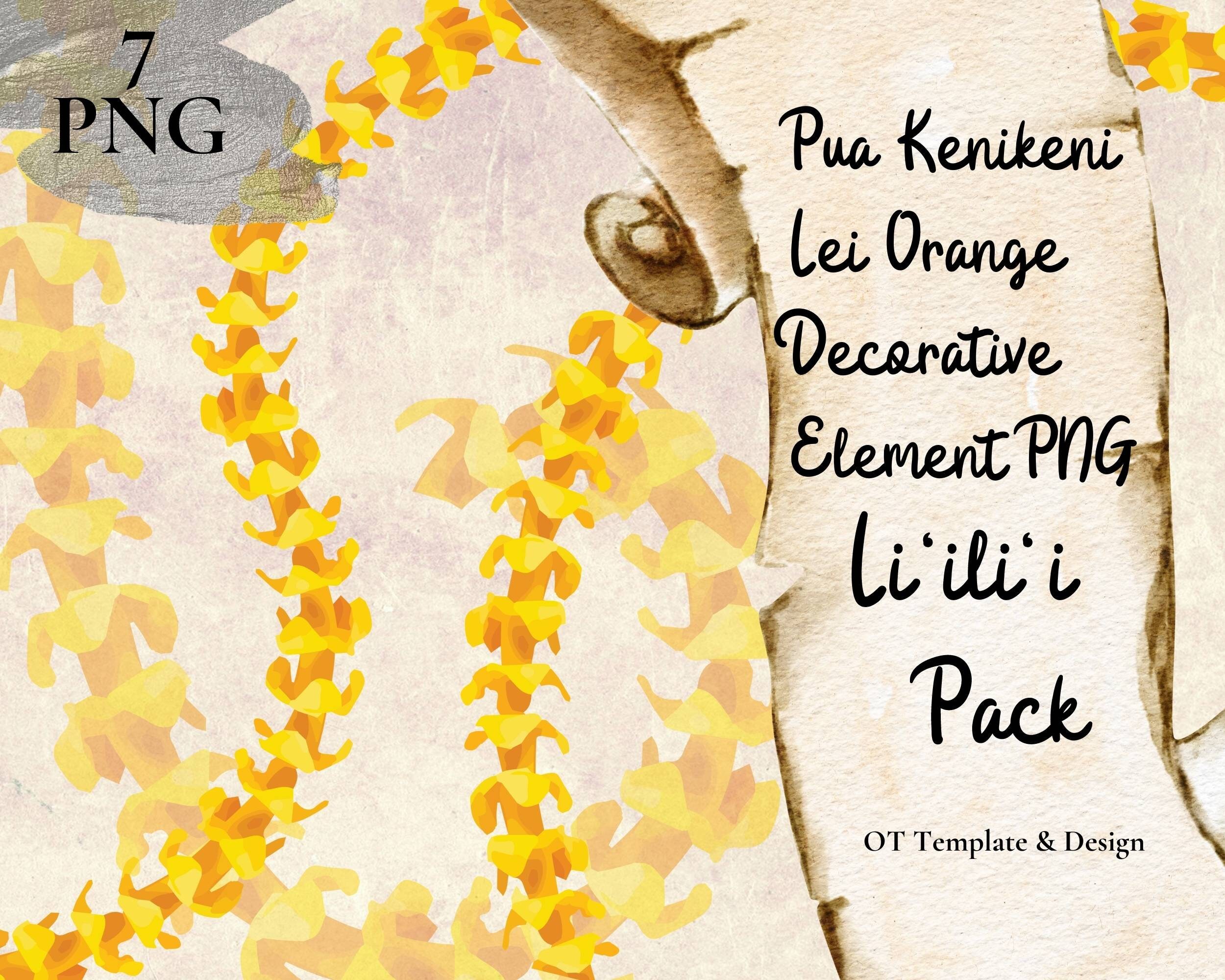 Puakenikeni Lei Orange PNG Decorative Element Liilii Pack Hawaiian Lei ...