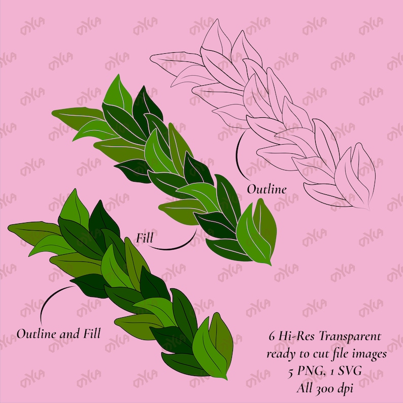 Maile Lei SVG Cut File PNG Files Digital Instant Download - Etsy