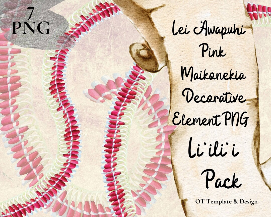 Micronesian Pink Ginger Lei, Hawaii Flower PNG Decorative Element ...