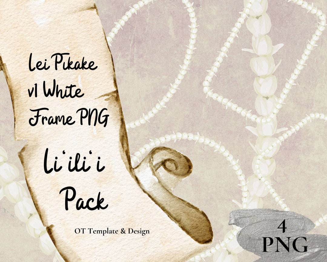 Pikake Lei V1 White Frame PNG Liilii Pack Hawaiian Flower Border ...