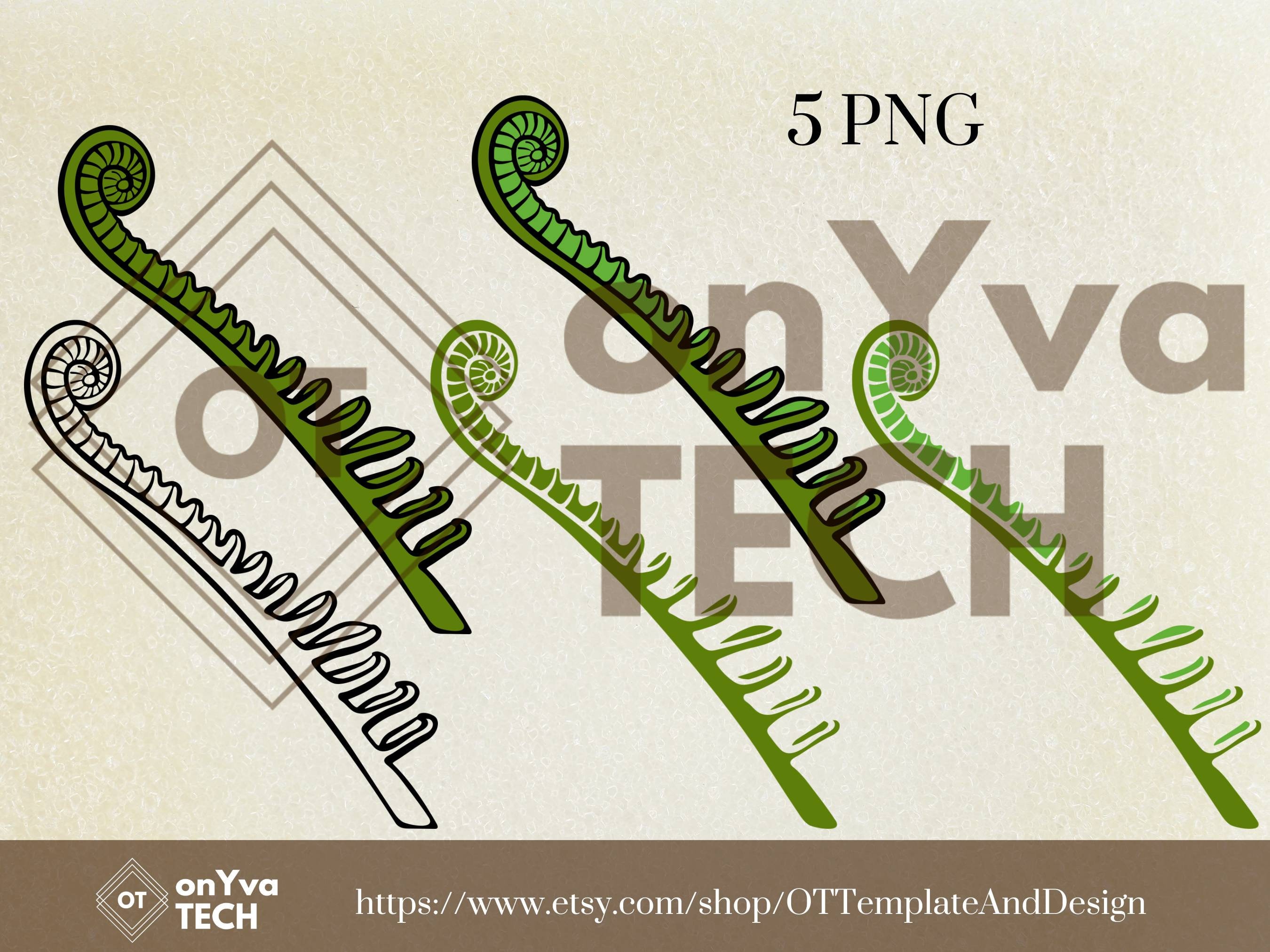 Amau Fern SVG Cut File Rasp Fern PNG Clipart Hawaiian Green Young ...