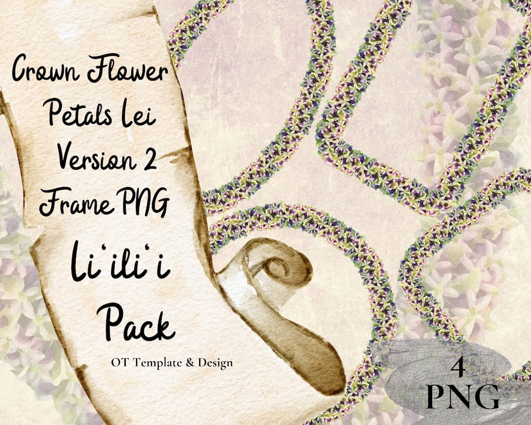 Crown Flower Petal Lei, Hawaiian Flower Border PNG Bundle, Tropical ...
