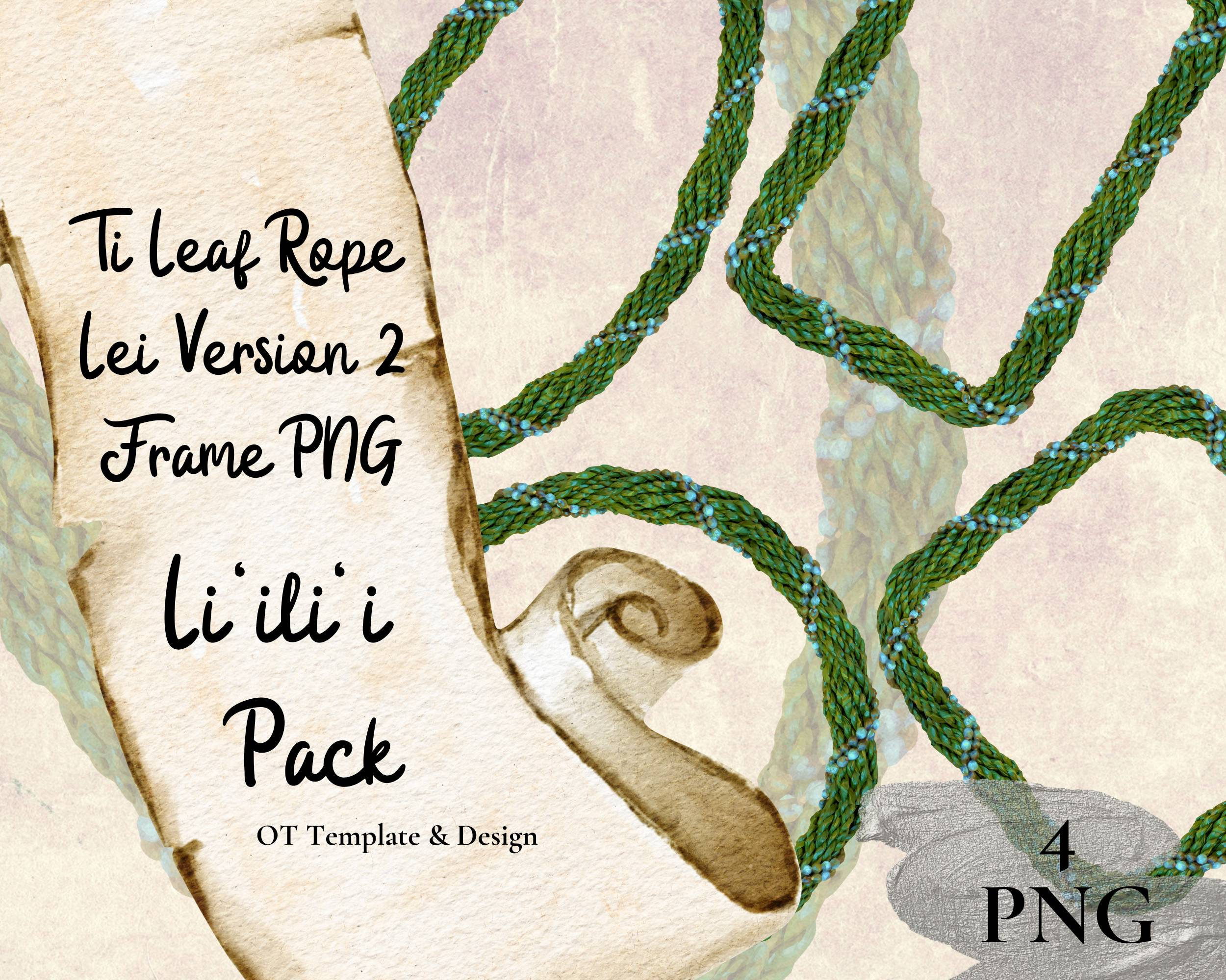 Ti Leaf Rope Lei Frame PNG V2 Liilii Pack Hawaiian Flower Border ...